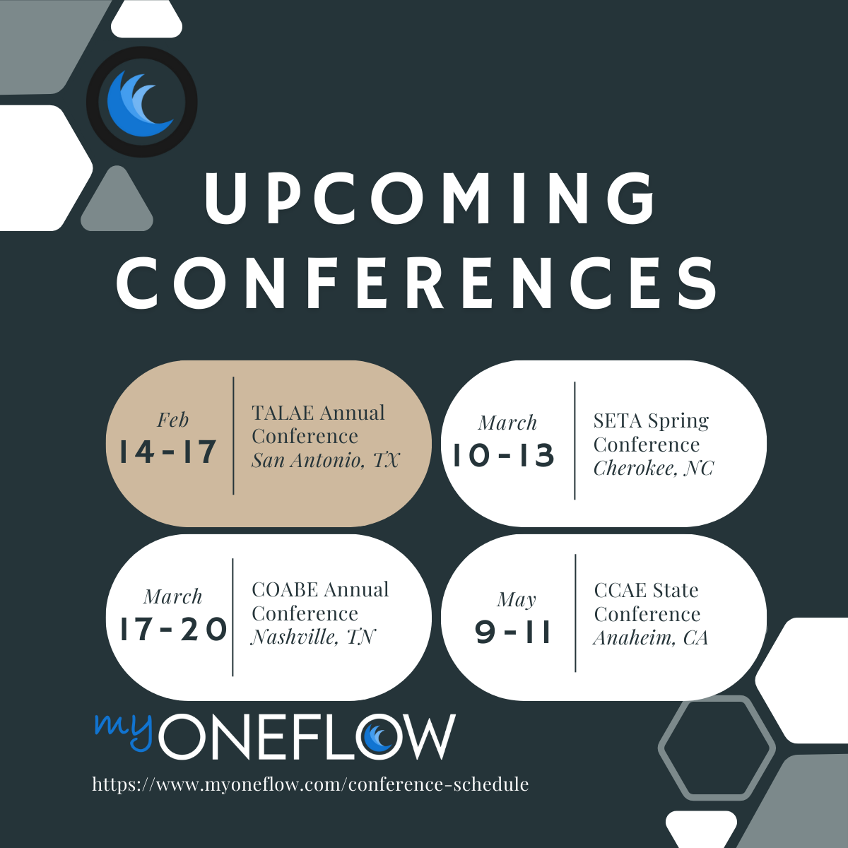 myOneFlow Conference Schedule - Upcoming Workforce Development Events